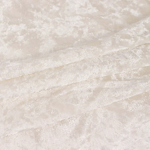 Efavormart 5 Yards Velvet Fabric Bolt 65" Wide Fabric Roll Ivory Soft Touch Velvet Fabric