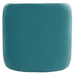 Safavieh Home Collection Kibo Modern Waterfall Sea Blue Velvet Ottoman (Fully Assembled)