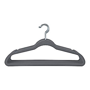 Simplify Slim Velvet Clothes Hangers | 100 Pack | Non-Slip | Shirts | Suit | Pants | Dresses | Garments | Closet Storage & Organization | Durable | Grey