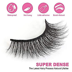MAGEFY 24 Pairs Faux Mink Eyelashes, 4 Style Natural Fluffy False Eyelashes,Dramatic Reusable Fake Lashes Pack For Women