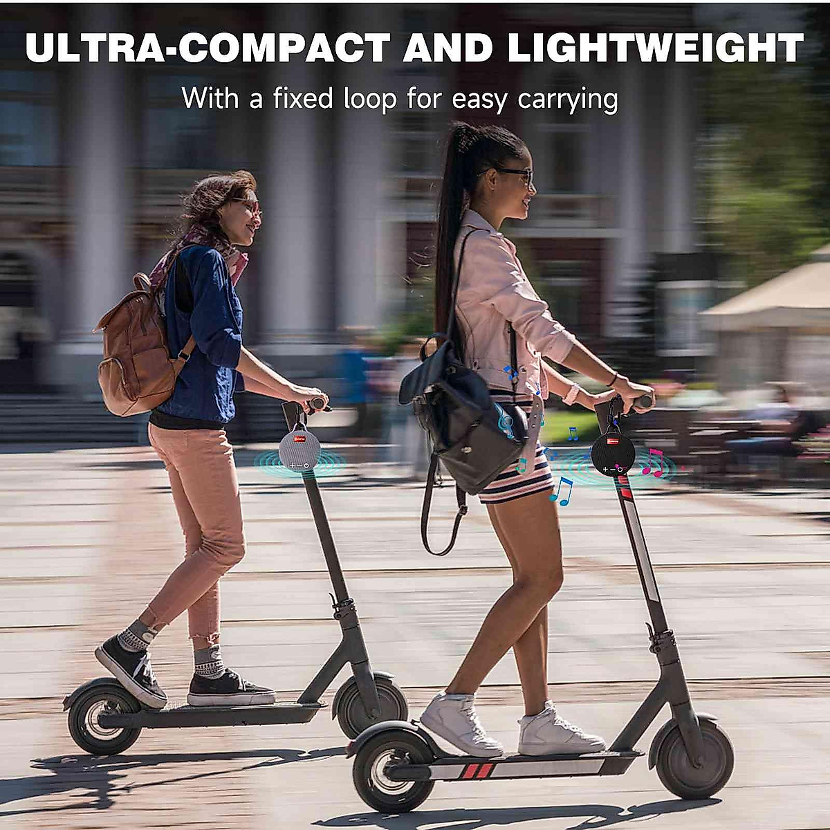 UrbanX Audience Series IPX7 Bluetooth Waterproof Speaker with Clip, 20H Playtime, Compact Speaker with Big Sound, Punchy Bass, Wireless for Lenovo Yoga Tab 13 & Beach, Pool, Boat, Black 1 Pack