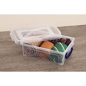 Superio Mini Storage Bins with Lids, Clear Plastic Containers for Organizing, Stackable Totes, BPA Free, Non Toxic, Odor Free, Organizer Boxes for Home, Office, and Dorm, 1.25 Qt, 2 Pack