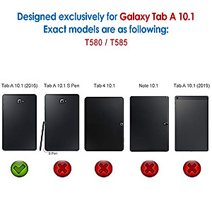 JETech Case for Samsung Galaxy Tab A 10.1 2016 (SM-T580 / T585, Not for 2019 Model), Smart Cover with Auto Sleep/Wake, Black