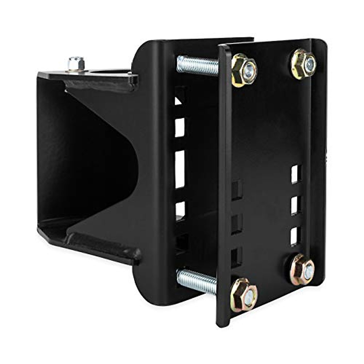 Camco Trailer Tongue Jack Bolt-On Relocation Kit | Allows for Easy Trailer Relocation | Provides Ample Tailgate Clearance Without Obstruction | for 3-Bolt & A-Frame Style Tongue Jacks (50015), Black