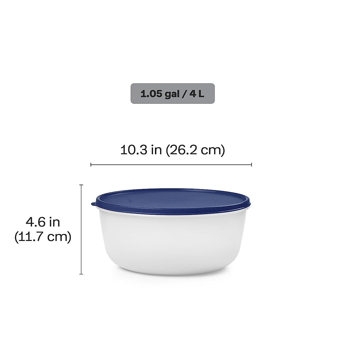 Tupperware Modular Bowl - Large 1.05 Gallon Food Storage Bowl - Dishwasher Safe & BPA Free - (4 L)
