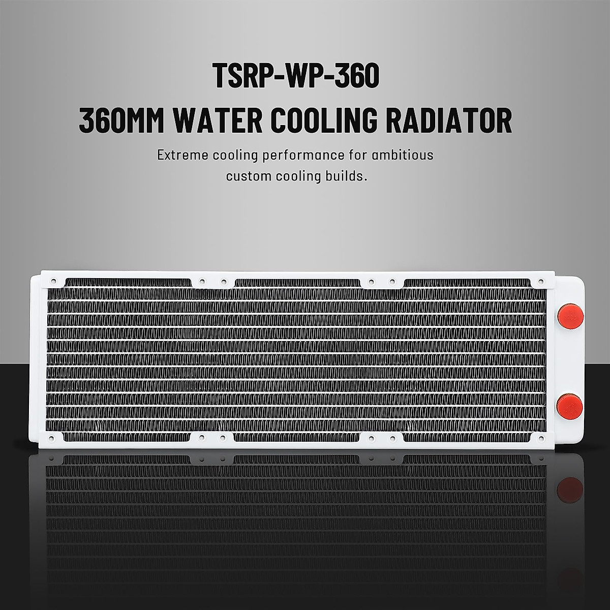 360mm Water Cooling Radiators, 12 Pipe Heat Exchanger Radiators, Copper Computer Radiators for PC CPU Computer Water Cool System, G1/4 Thread, Easy Installation, White