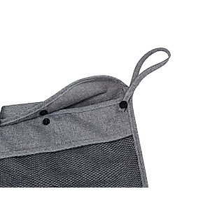 Eunika Baby Stroller Organizer Storage Bag (3 Pcs), Kid Stroller Accessories Travel Hanging, Snap Button Dual Layered Pocket Pram Accessories, Free Gifts Stroller Hooks Black Stroller Mesh Bag