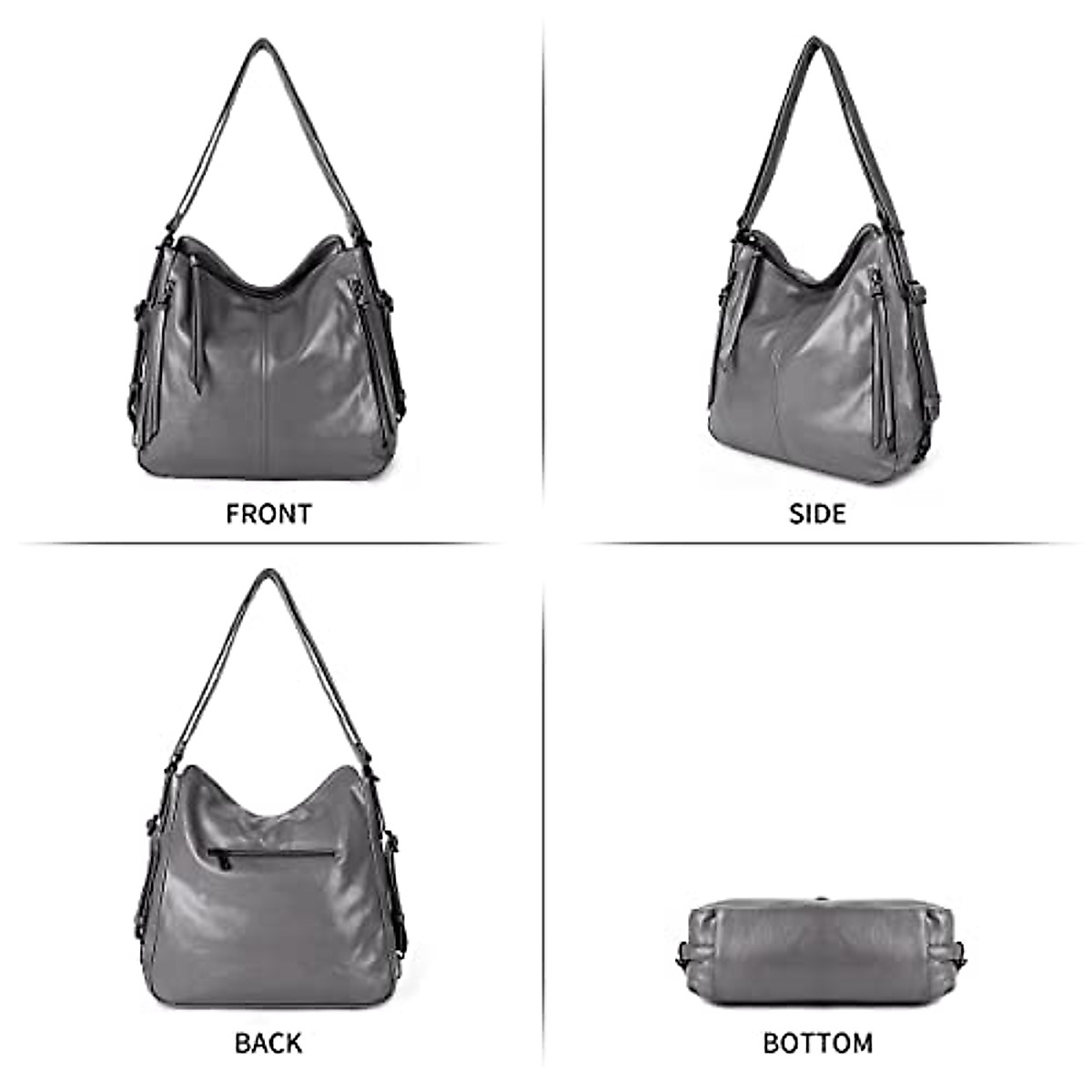 Convertible Backpack Purse For Women Handbag Hobo Tote Satchel Shoulder Bag - Smooth Dark Purple