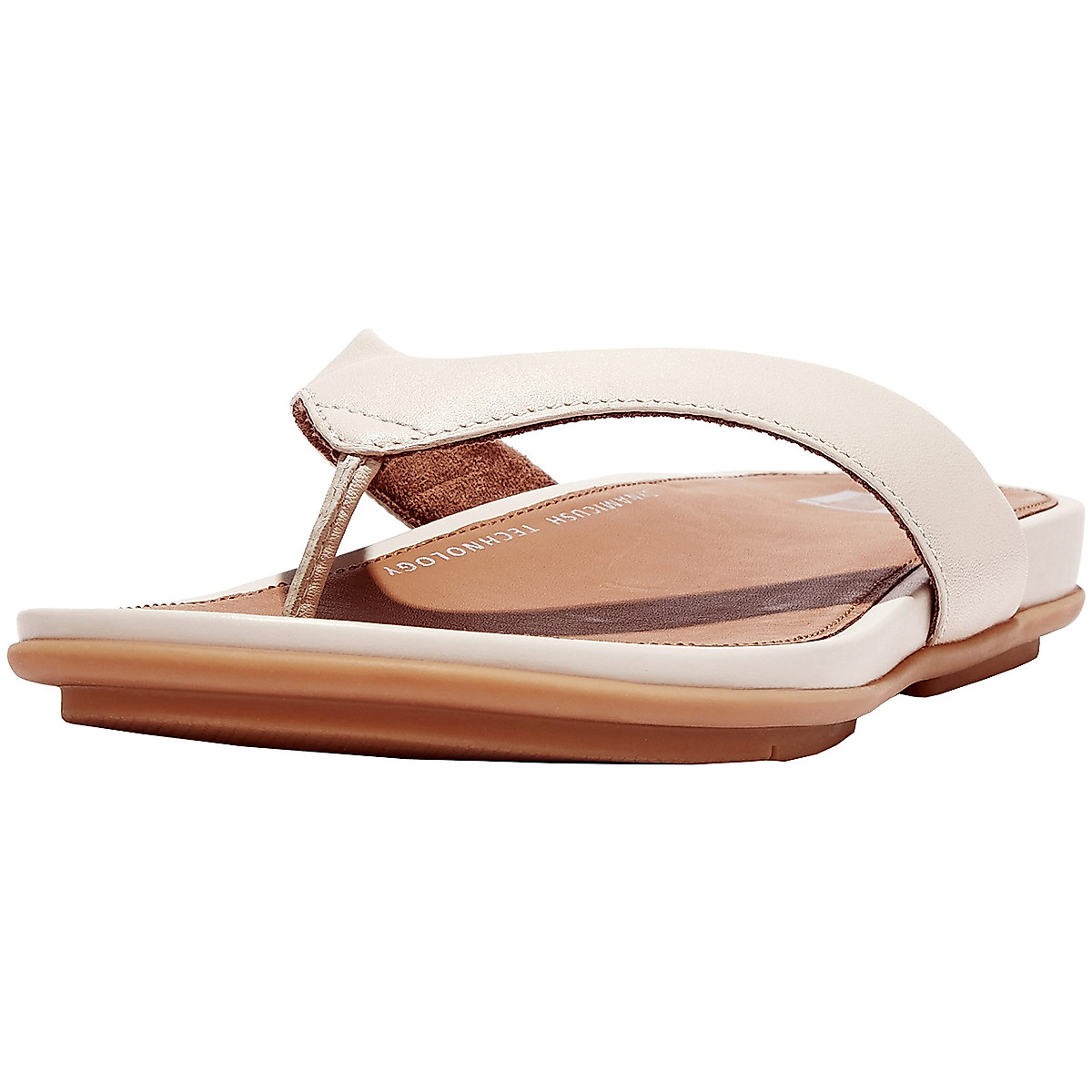 FitFlop EO8A20-090 Gracie Leather FLIP-Flops Stone Beige US11