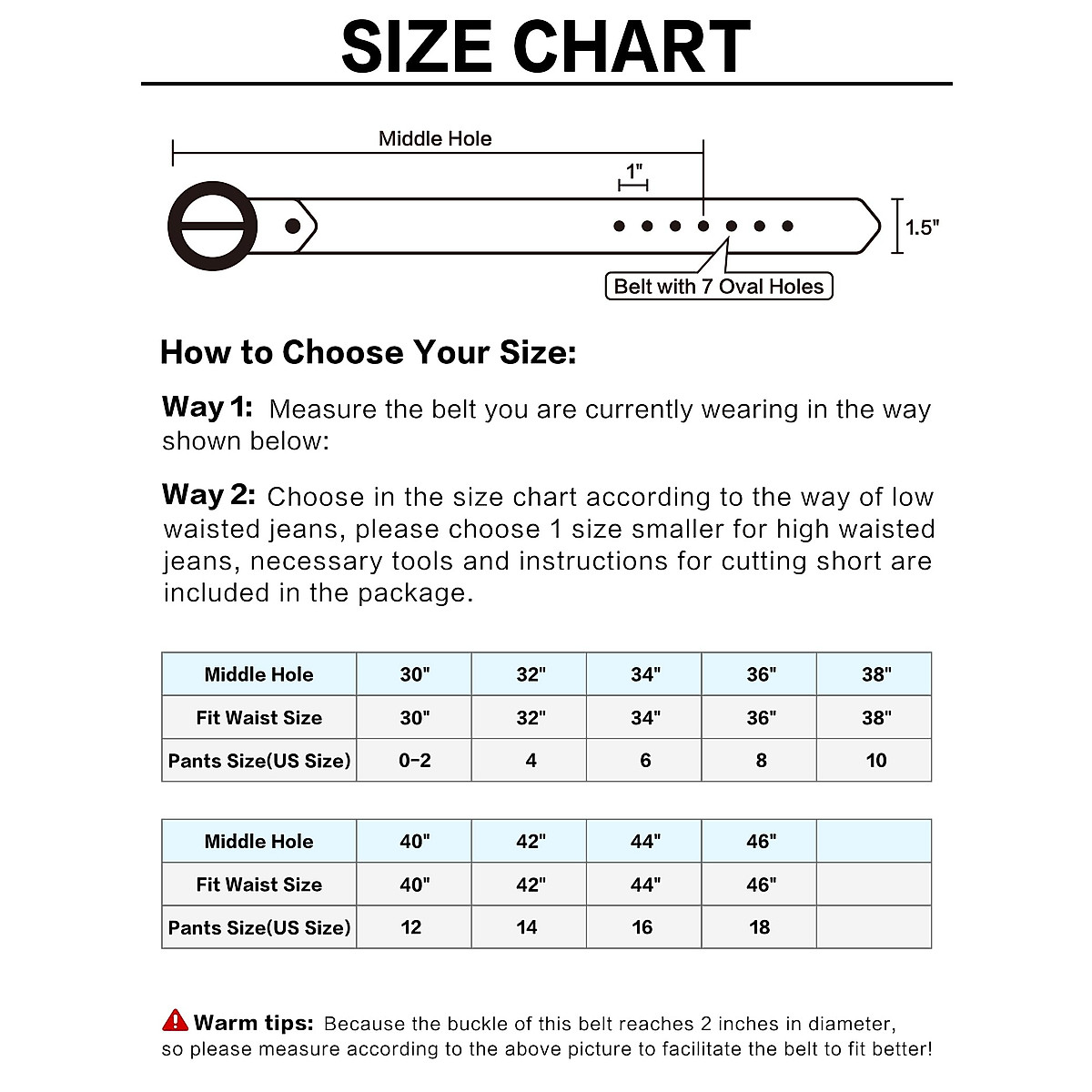 wolksprong Women's 1.5" Wide Leather Belt with Large Brass Buckle - Trendy Vintage Style for Jeans and Pants