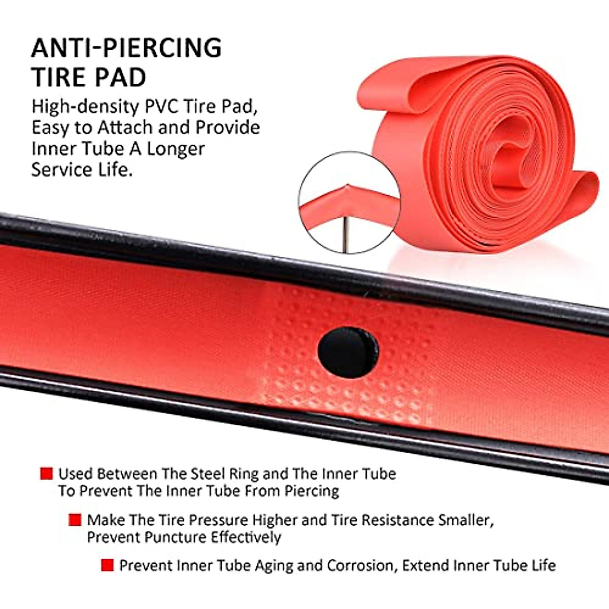 2 Pack Bike Inner Tire Tube 24x1.9/2.125 with Tire Levers and Rim Strips Liner, Schrader Valve 24" 24 Inch Bicycle Tire Tubes Tyre