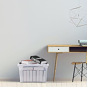 EudokkyNA 4-Pack Clear Plastic Storage Boxes with Lids, Latching Bins Totes with Wheels, 34 Quart