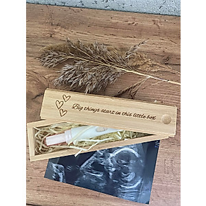 Pregnancy Test Keepsake Box for Baby Announcement to Partner Wooden Baby Keepsake Box