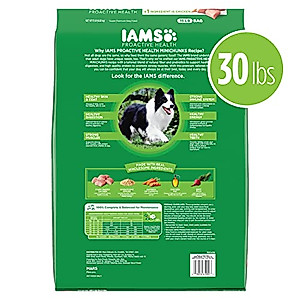 IAMS Adult Minichunks Small Kibble High Protein Dry Dog Food with Real Chicken, 30 lb. Bag