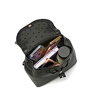 KATE SPADE LEILA MEDIUM FLAP BACKPACK TOTE BAG BLACK SOFT LEATHER