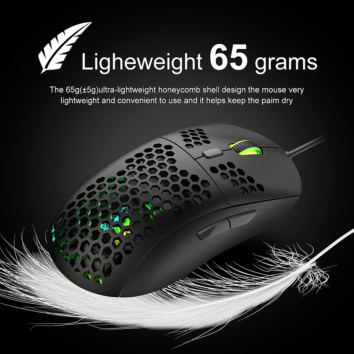 60% Wired Gaming Keyboard and Mouse Combo,Compact RGB Backlit Mini Mechanical Feel Keyboard Converter Adapter,RGB 6400 DPI Lightweight Gaming Honeycomb Shell Mouse for Xbox,PC,Laptop,MAC