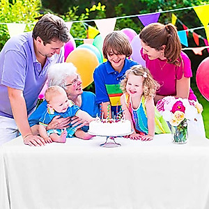 6 Pack Tablecloth 60 x102 inch Polyester Table Cloth for 6 Foot Rectangle Tables,Stain and Wrinkle Resistant Washable Fabric Table Covers Polyester White Table Clothes for Wedding,Party,Banquet