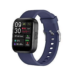 HANDA Smart Watch for Men Women,Fitness Tracker with 100 Sport Modes,Blood Oxygen Heart Rate Sleep Monitor,10 Day-Battery Life,Bluetooth Call IP67 Waterproof Activity Tracker for Android & iOS (Blue)