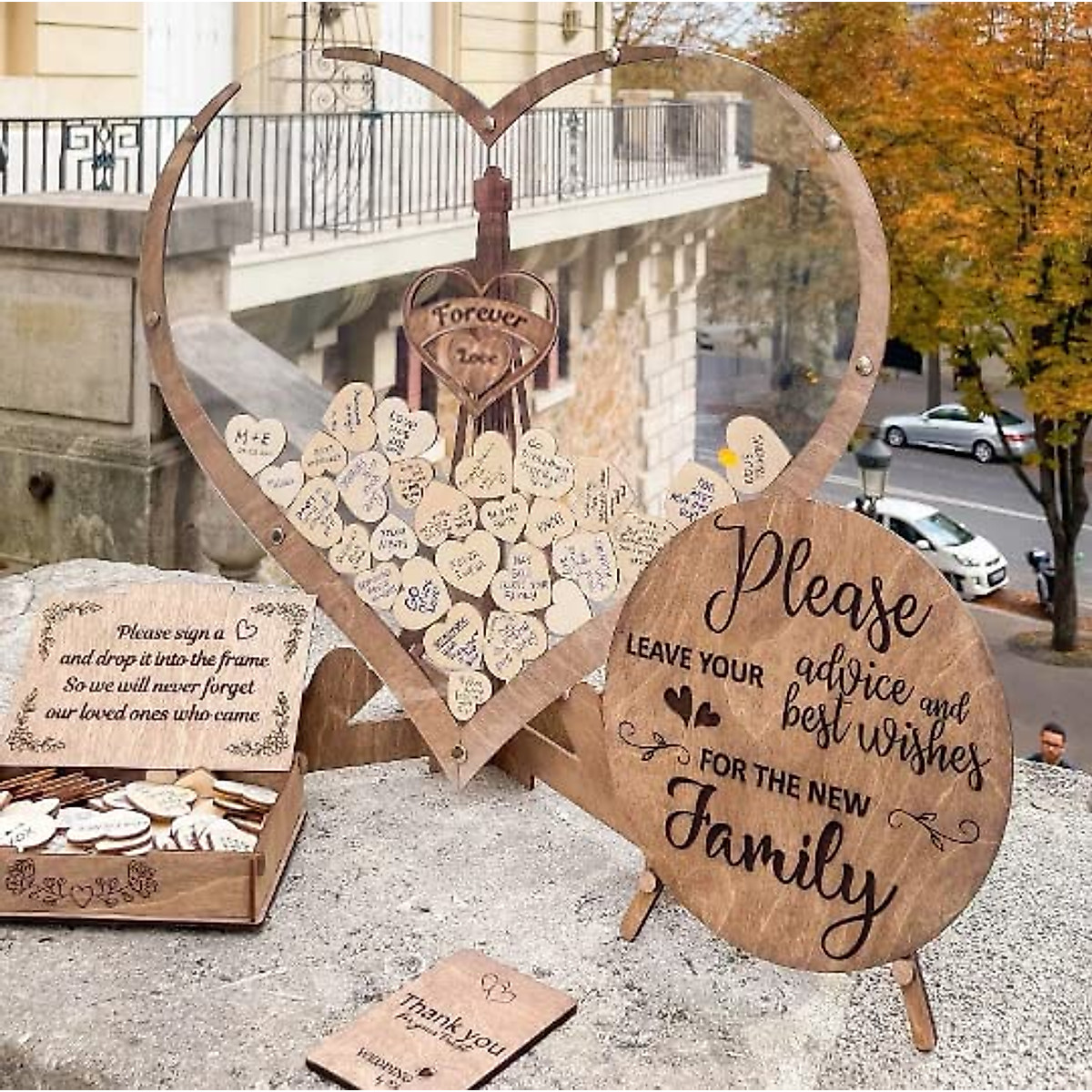 Personalized Wedding Guest Book Wedding Drop Box Wooden Rustic Wedding Decor Alternative Guest Book Wedding Ideas Wedding Heart Guest Drop Box Alternative Guest Book Frame with Hearts by WeddingByEli