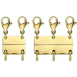 MKCYD Multi Necklace Layering Clasps Magnetic Necklace Clasp,Gold and Silver Necklace Separator for Layering Multiple Necklace Clasp for Women