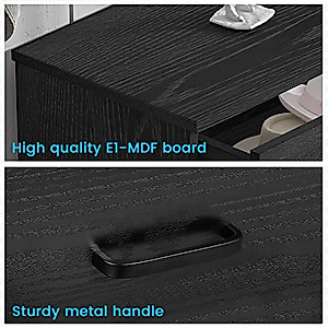 Bigbiglife Wood Dresser for Bedroom, 6 Drawer Double Dresser with Metal Handles, Sturdy and Modern Chest of Drawers (Black)