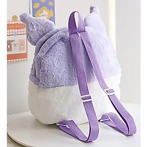 OGOVLL Cartoon Mini Backpack Anime Character Plush Backpack Daily Leisure Package Purple