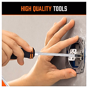 HORUSDY 10-Pieces Magnetic Screwdriver Set, 4 Phillips and 5 Flat Head Tips Screwdriver for Fastening and Loosening Seized Screws