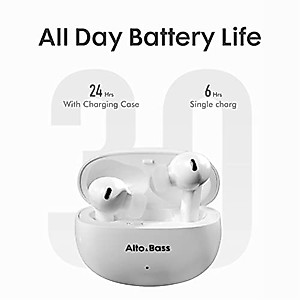 Alto & Bass Bluetooth 5.3 Wireless Earbuds with 4 Mic 30H Playtime in-Ear Headphones for Smart Phone Computer Laptop Sports