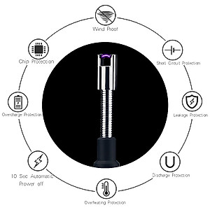 XTENDR ARCS V2 Extendable 2.5 Feet Arc Extra Long Flameless Fireplace Stove Electric Candle Lighter for Pilot Light, Grilling, Firepit, Kitchen, BBQ (Black)