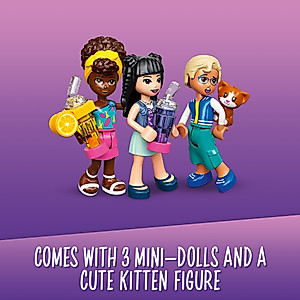 LEGO Friends Street Food Market 41701; New Food-Play Building Kit Promotes Imaginative Play; Includes Emma and Kitten Toy; Birthday Gift for Kids Aged 6+ (592 Pieces)