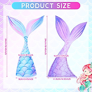 Yaomiao 24 Pack Mermaid Utensil Cutlery Holders Mermaid Tail Shape Pouch Bags Felt Silverware Holder Bag Silverware Organizer Utensil Sleeve for Knife Forks for Mermaid Birthday Party Supplies