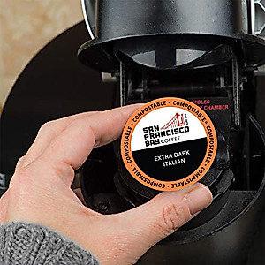 San Francisco Bay Compostable Coffee Pods - Extra Dark Italian (80 Ct) K Cup Compatible including Keurig 2.0, Dark Roast
