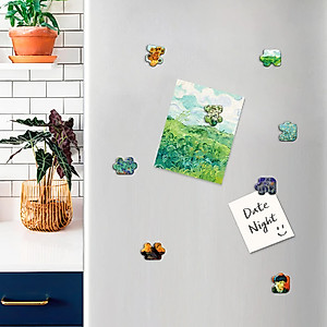 MORCART Fridge Magnets, 30 Pcs Van Gogh Puzzle Fridge Magnet, Kitchen School Office Locker Magnets, Fun Fridge Magnets, Art Deco Magnets, Gifts for Adult Friends Art Lovers