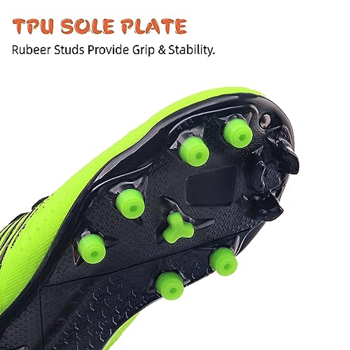 ZVC Kids Soccer Cleats Boys Girls Soccer Shoes Outdoor Firm Ground Youth Football Cleats (Little Kid/Big Kid) Green