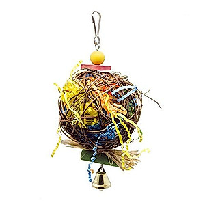 EBaokuup 2 Pack Bird Chewing Toys Foraging Shredder Toy Parrot Cage Shredder Toy Foraging Hanging Toy for Cockatiel Conure African Grey Amazon