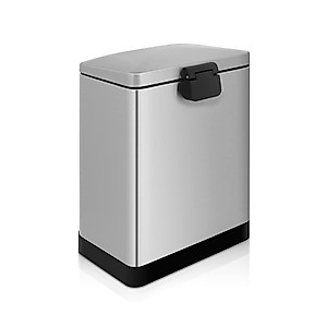 Innovaze 3.2 Gal./12 Liter Rectangular Stainless Steel Step-on Trash Can for Bathroom and Office
