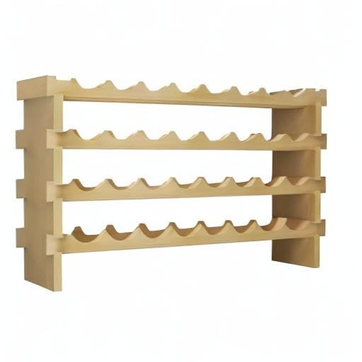 soges Wine Rack 32 Bottle Stackable Wine Storage Wood Wine Display Racks Free Standing Wine Shelf, BY-WS4832M