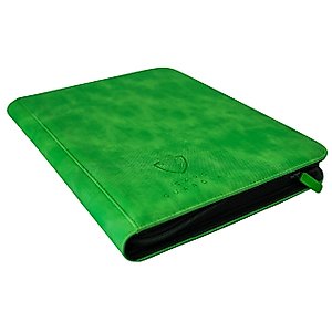 Card Guardian - 9 Pocket Premium+ Binder with Zipper for 504 Cards - Side Loading Pockets for Trading Card Games TCG (Green)