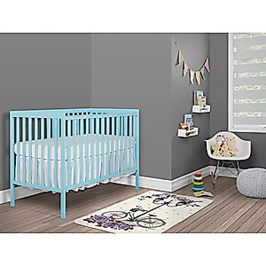 Dream On Me Synergy 5-In-1 Convertible Crib In Aqua Sky, Greenguard Gold Certified