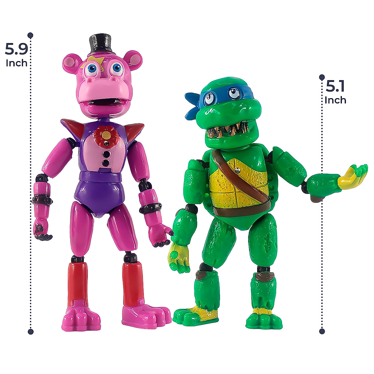 Toysvill 8pcs Inspired by Game Five Nights Toys | Set Candy's FNAF Action Figure [Sheep, Cindy Cat, Happy Frog, Mr. Hippo, Nightmare Bonnie, Turtle Swordsman, Chester Chimpanzee, Reindeer]