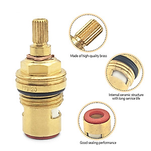 Meyffon 45882000 Ceramic Cartridge Compatible with Grohe Faucet Cartridge 1/2 Inch 1/4 Turn Open 90 Degrees Left Clockwise Close Hot Water for Ceramic Cartridge