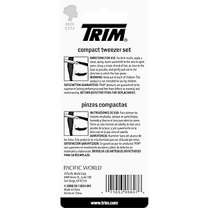 Trim Beautycare Mini Slant/Point 06847 Tweezers, 3 Piece Set