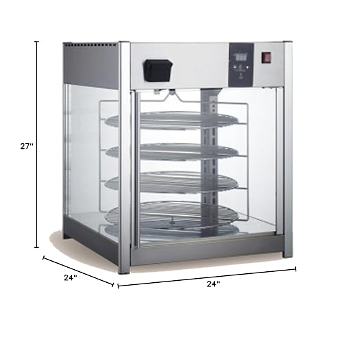 Pizza Warmer Merchandiser 18"Rack Rotating 4-tier NSF Certified Self Service Countertop Cabinet show Case RTR-158L