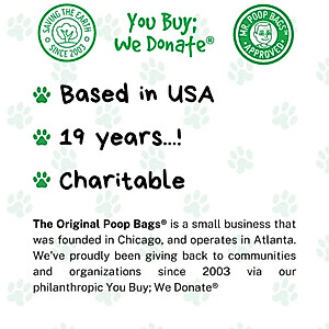 The Original Poop Bags® - Dog Poo Bags with Tie Handle - USDA Certified Biobased Dog Waste Bags with Handles - Unscented Leak proof Thick & Strong Doggy Bag - 7x13 120 bags in pack - Unscented