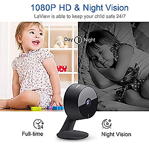 LaView Security Cameras 4pcs, Home Security Camera Indoor 1080P, Wi-Fi Cameras Wired for Pet, Motion Detection, Two-Way Audio, Night Vision, Phone App, Works with Alexa, iOS & Android & Web Access