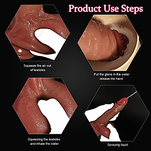 Squirting Dildo Ejaculating Toy Dildos for Women, Soft Silicone Cumming Dildo with Strong Suction Cup for Hands-Free Play, Realistic Ejaculating Dildo for G-Spot and Anal Play, 8.2 inch Adult Sex Toy