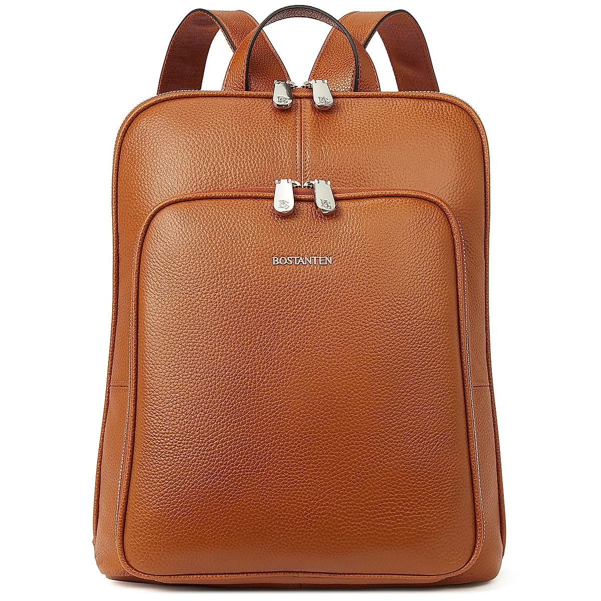 BOSTANTEN Genuine Leather Backpack Purse for Women Casual College Travel Bags Brown