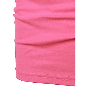 HOOD CREW Man’s Fashion Polo Shirts Short Sleeves Collared T shirt Color Block Sports Golf Polos Pink XL