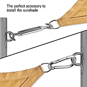 Bygytyo Sun Shade Sail Hardware Kit, 40 Pcs 304 Grade Stainless Steel 5 inch Sun Shade Sail Accessories,Anti-Rust Shade Sail Installation for Garden and Outdoor Patio Lawn