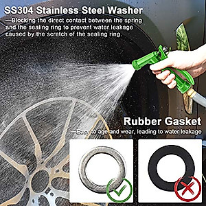 IRRIGLAD Hose Nozzles 2 Pack with More Durable 304 Stainless Steel Flexible Green Pistol Water Sprayers for Garden Watering